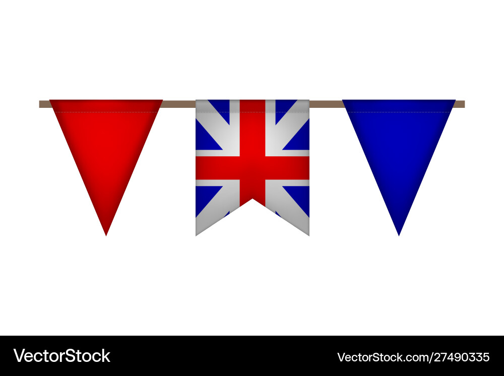 Great britain triangle garland with flags Vector Image