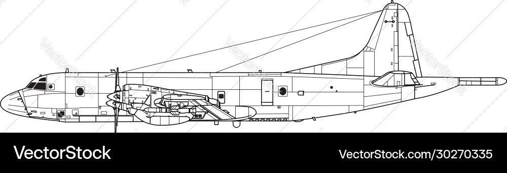 Lockheed p-3 orion Royalty Free Vector Image - VectorStock