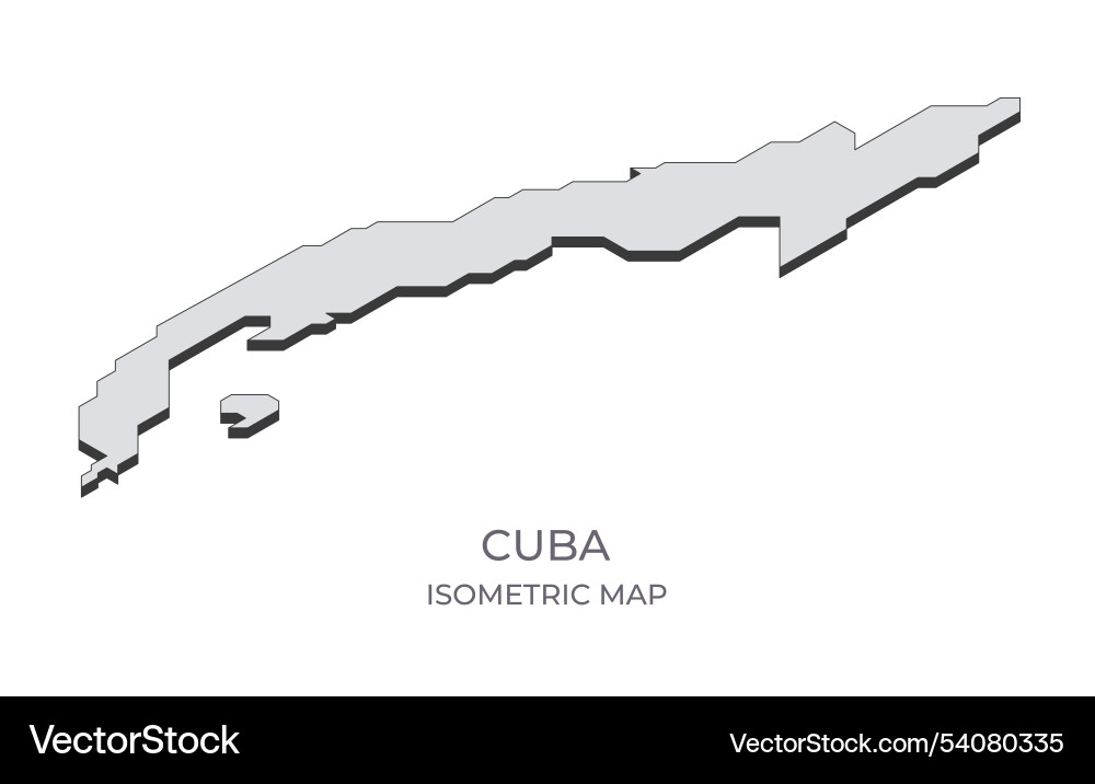 Map of the cuba in simple isometric form Vector Image