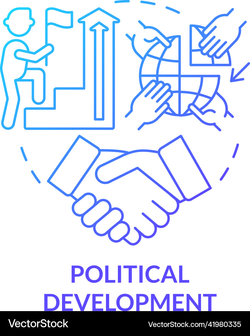 Political development blue gradient concept icon Vector Image