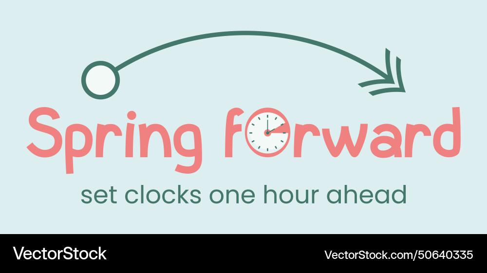 Spring forward banner shift concept in flat style Vector Image