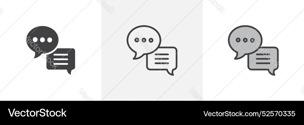 Text chat icon set on white background Royalty Free Vector