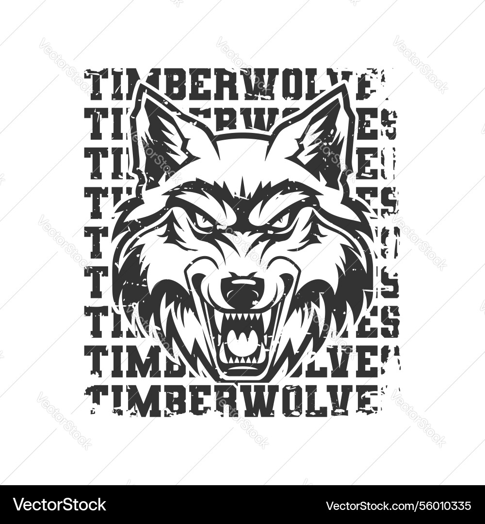 Timberwolves clip art design Royalty Free Vector Image