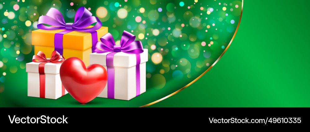 Valentines day with gift boxes Royalty Free Vector Image