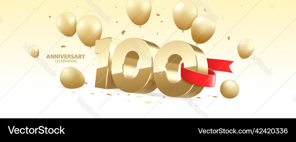100th year anniversary background Royalty Free Vector Image