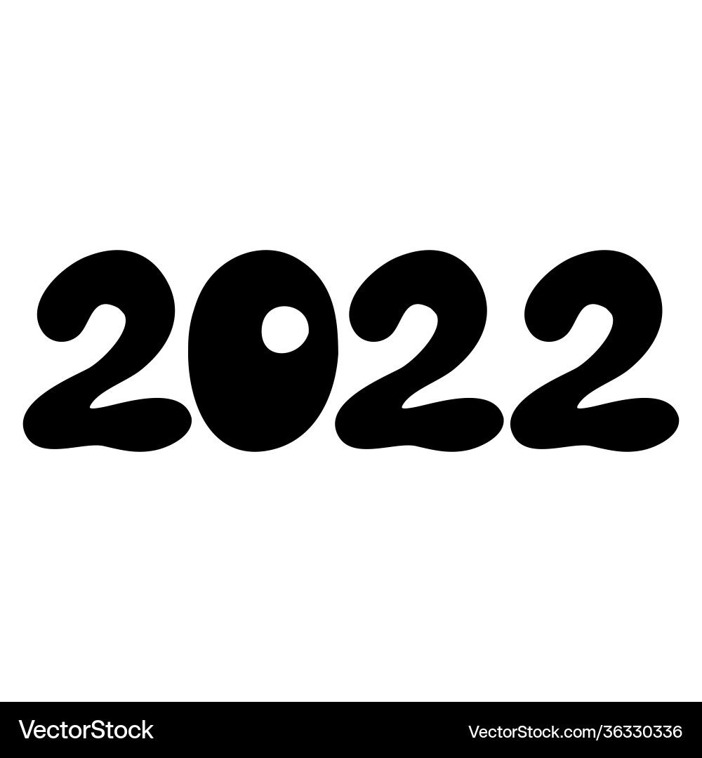2022 hand written black lettering isolated Vector Image