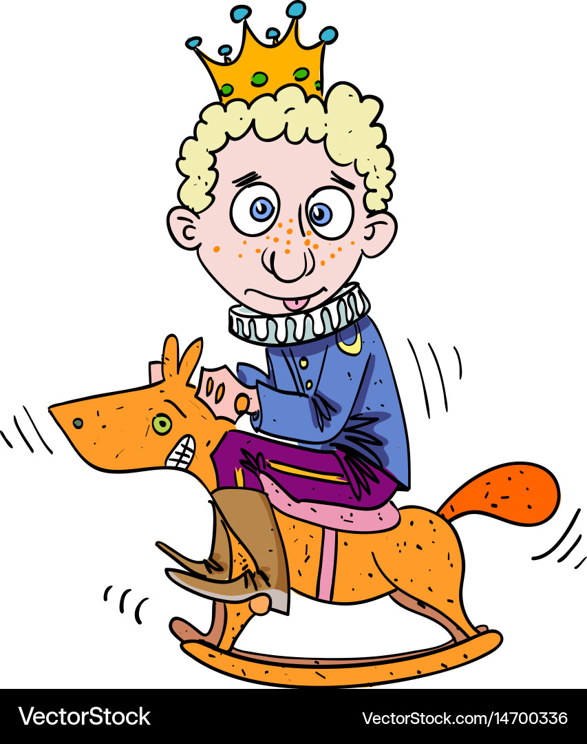 Cartoon image of idiot prince Royalty Free Vector Image