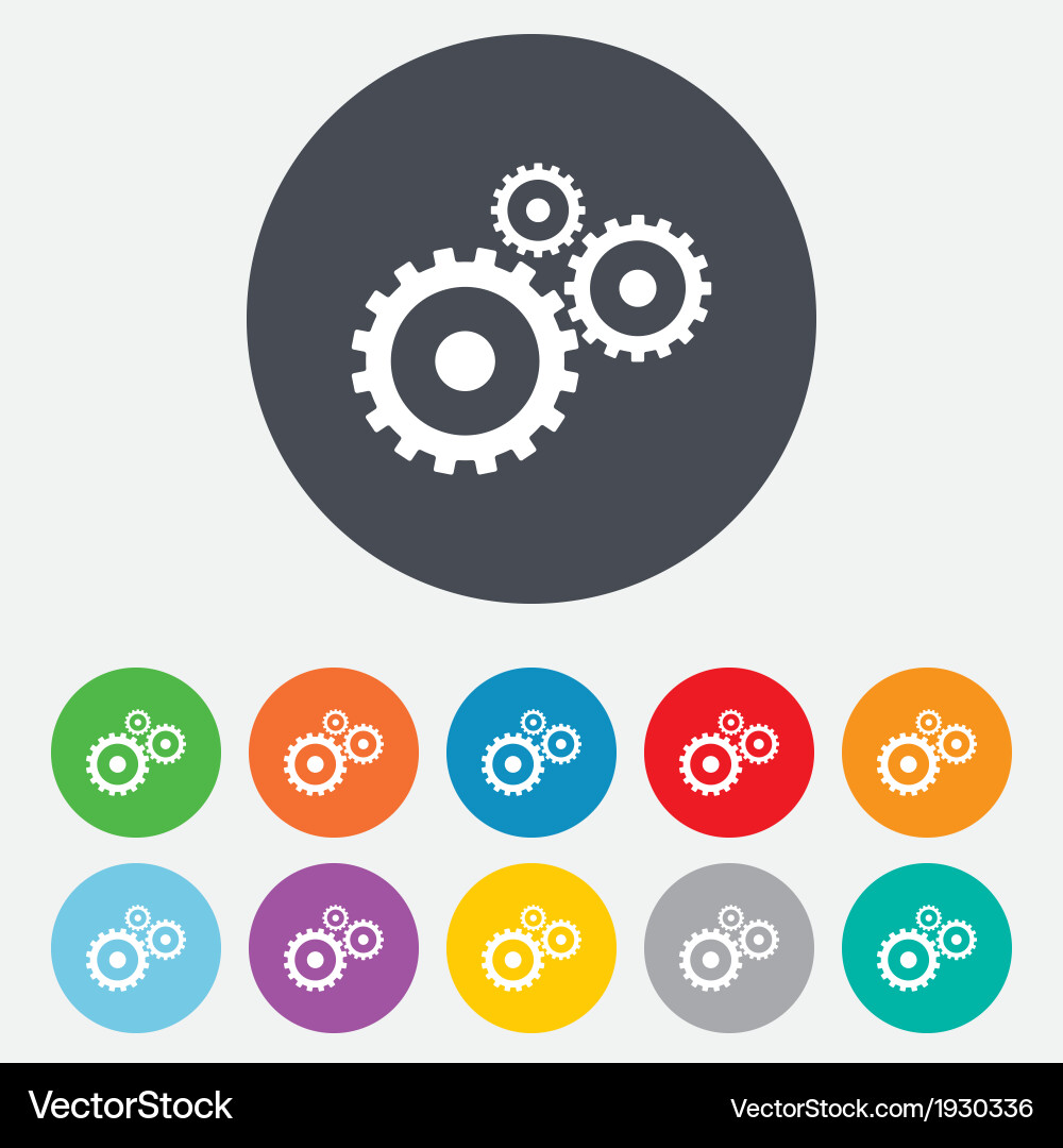 Cog settings sign icon cogwheel gear symbol Vector Image