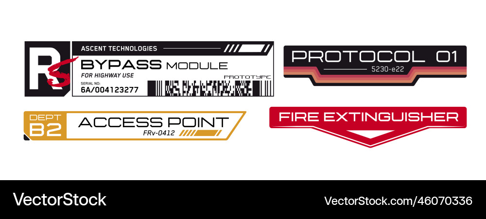 Cyberpunk decal sticker label Royalty Free Vector Image