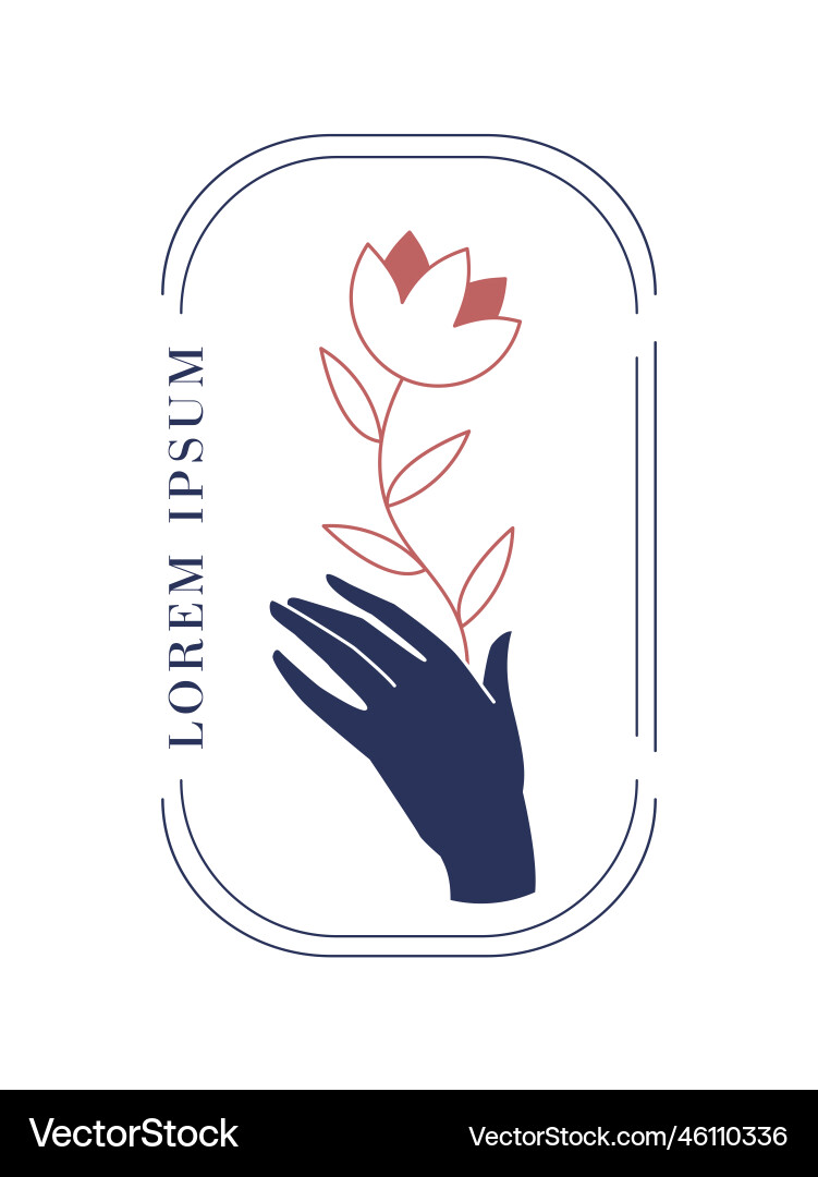 Female boho hand with flower Royalty Free Vector Image