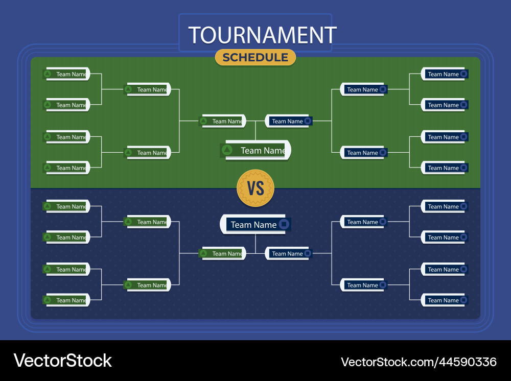 Flat design tournament schedule template Vector Image