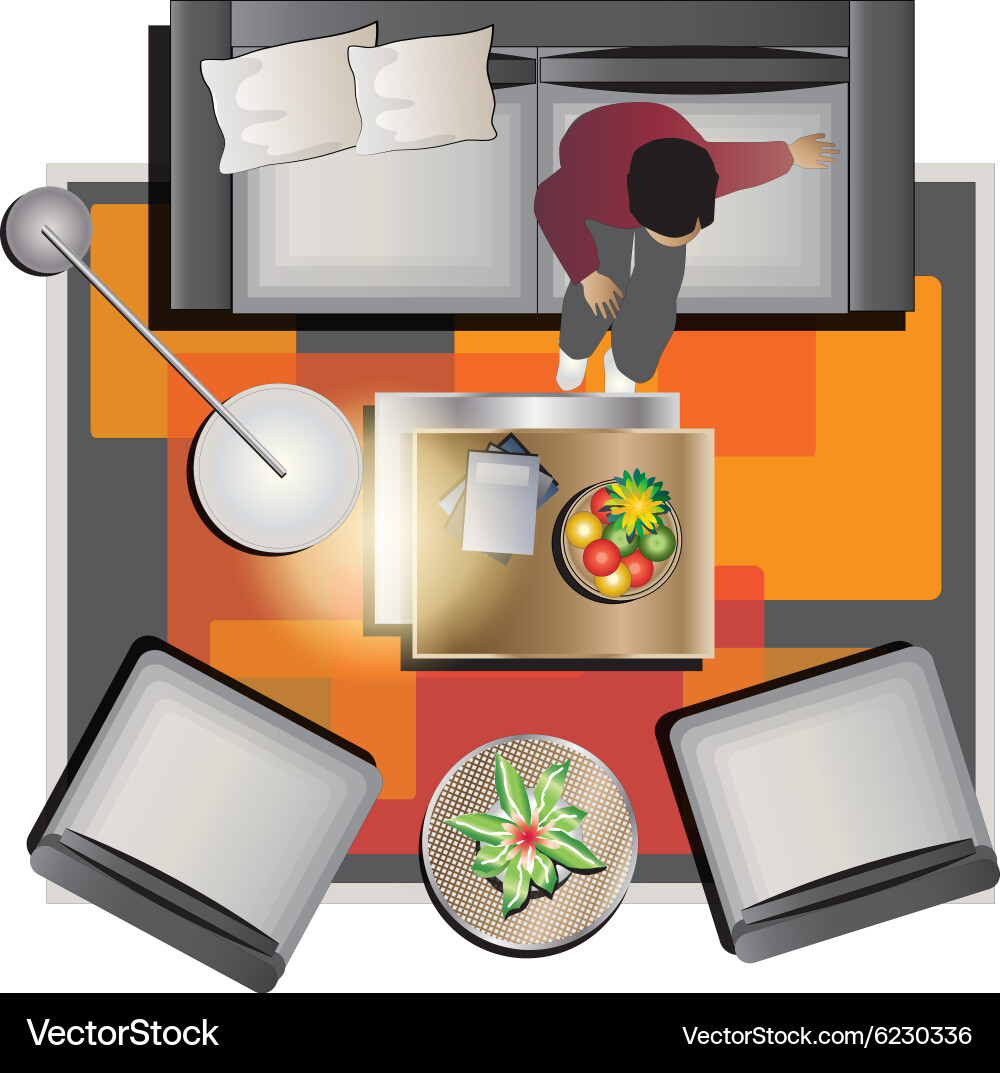 Furniture top view set 24 Royalty Free Vector Image