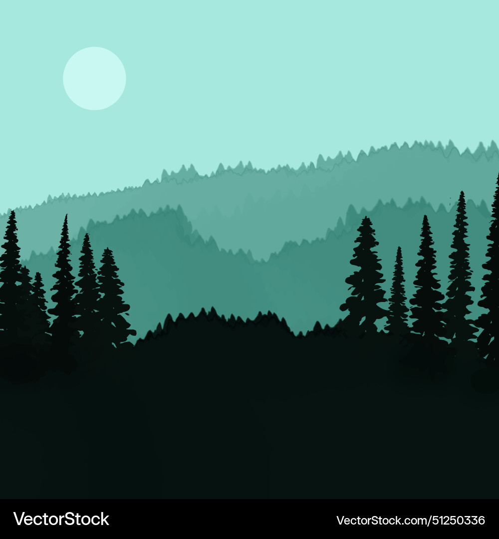 Hand painted watercolour minimal landscape design Vector Image