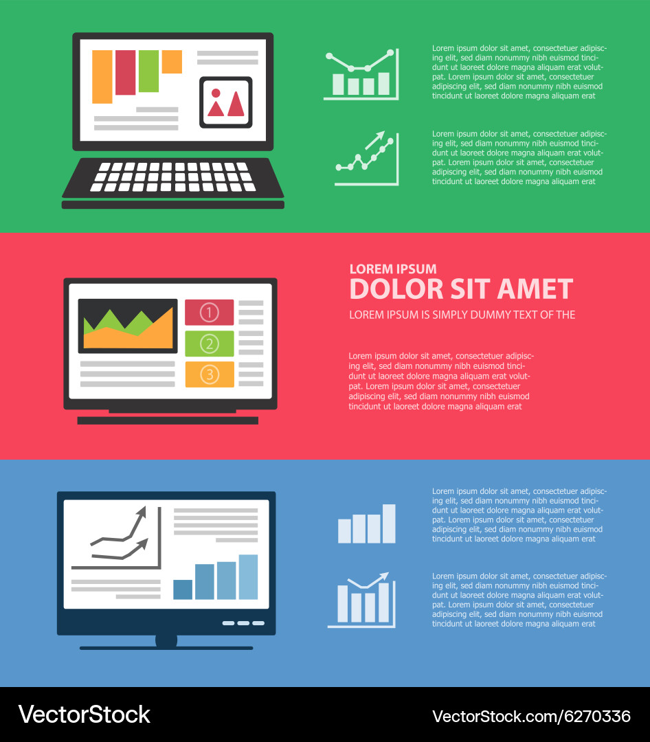 Infographics with computers Royalty Free Vector Image