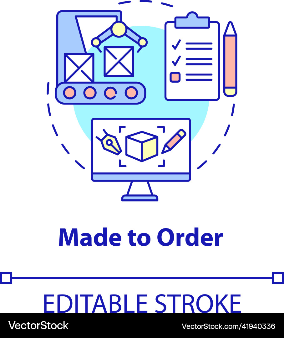 Made to order concept icon Royalty Free Vector Image