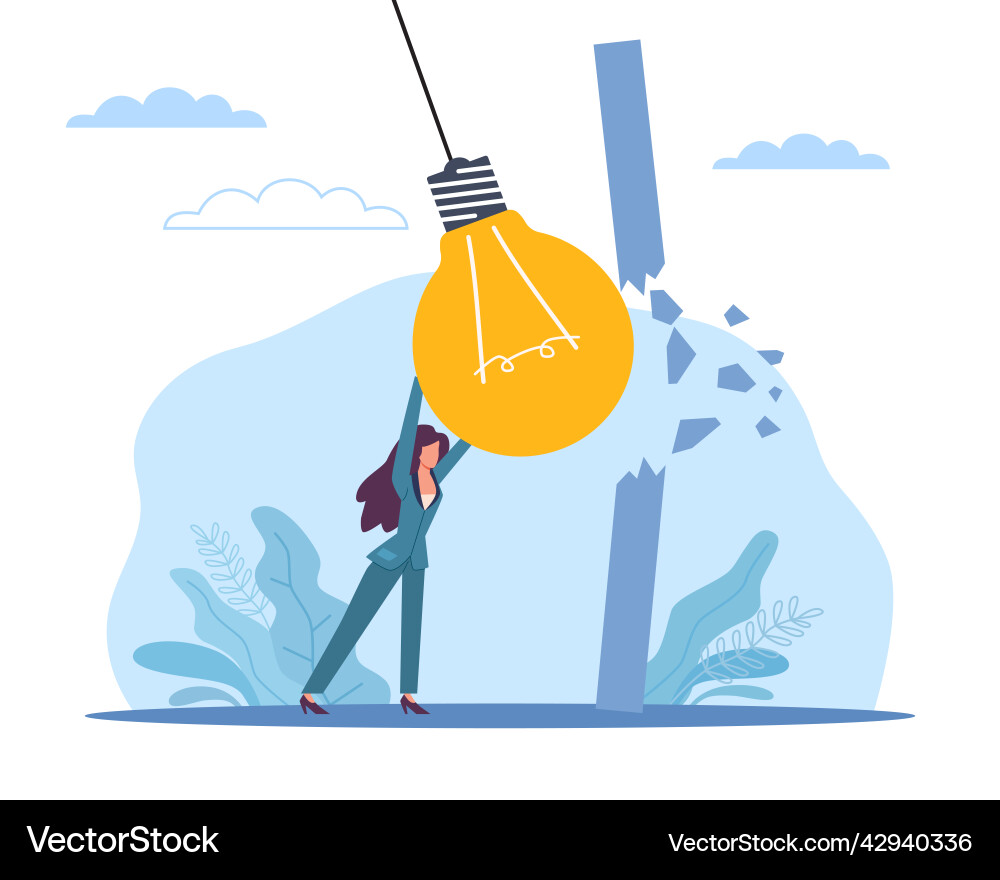 Overcoming obstacles breakthrough barrier Vector Image
