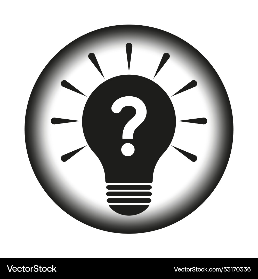 Question mark lightbulb icon inquiry concept Vector Image
