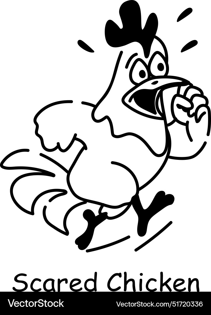 Scared chicken Royalty Free Vector Image - VectorStock
