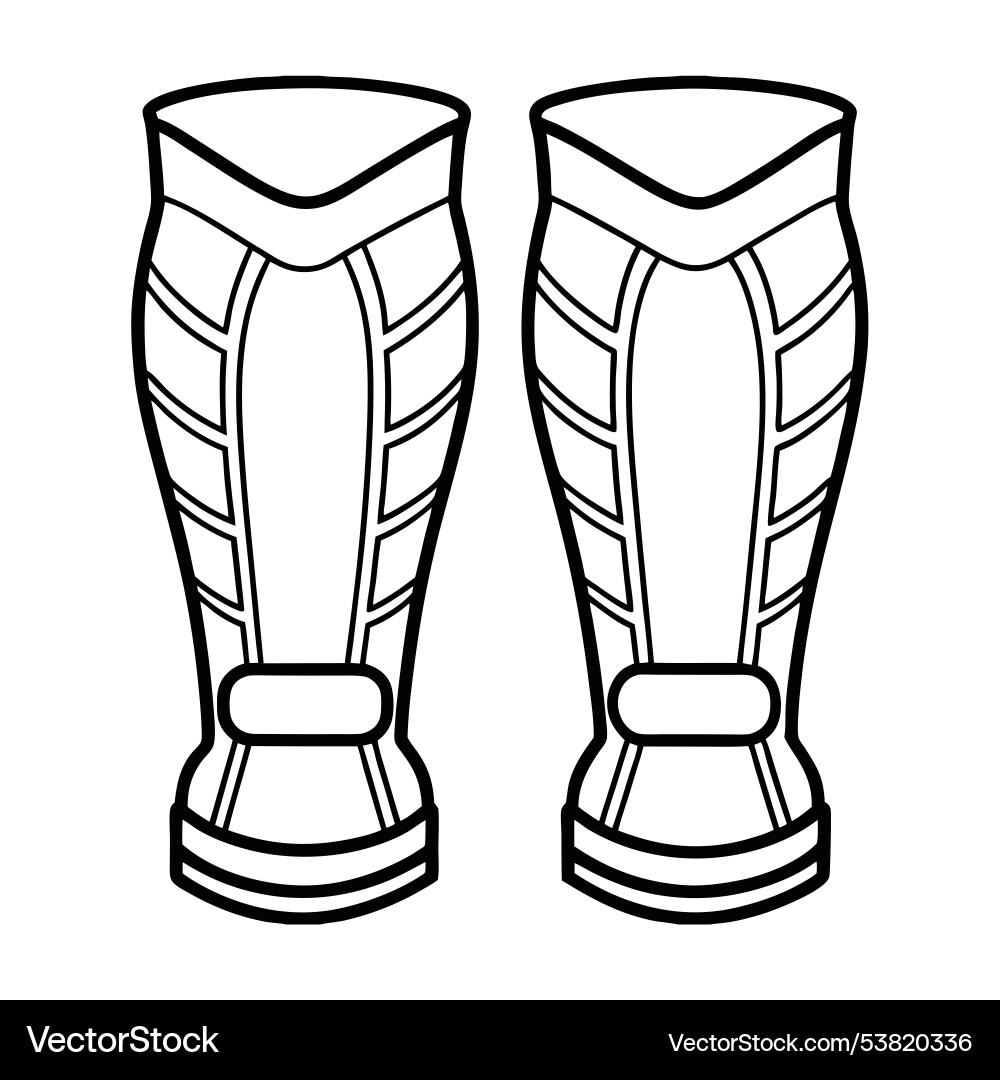 Shin guards outline Royalty Free Vector Image - VectorStock