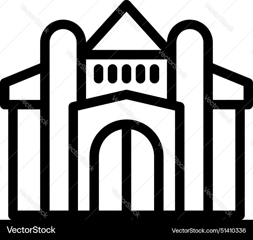 Simplistic modern line art of a courthouse Vector Image