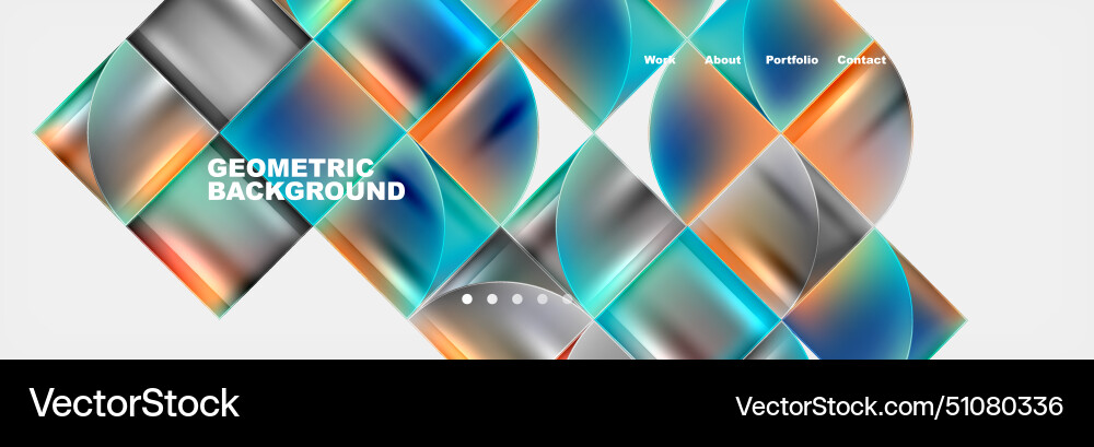 Vibrant geometric shapes on a white backdrop Vector Image