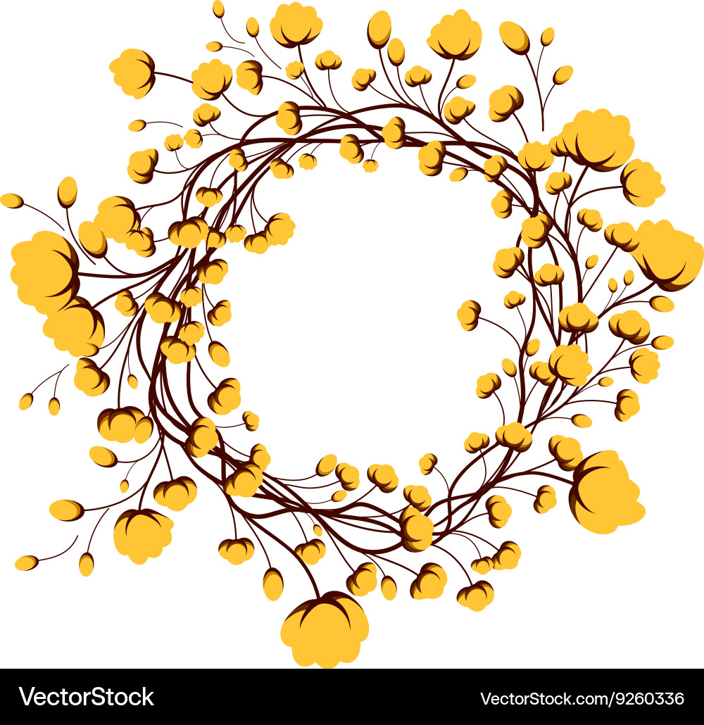 Gelbe runde Rahmen Blume Lizenzfreies Vektorbild
