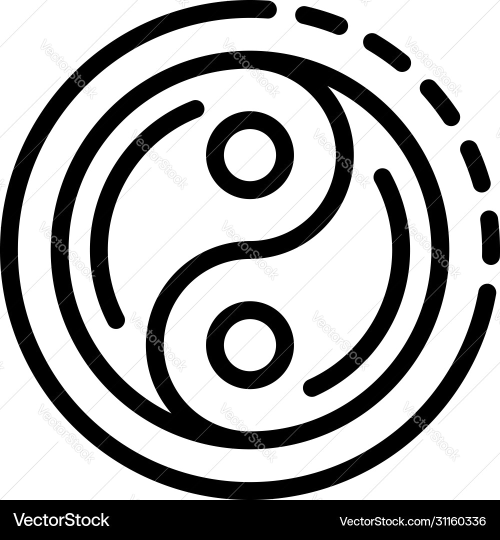 Yin yang sign icon outline style Royalty Free Vector Image