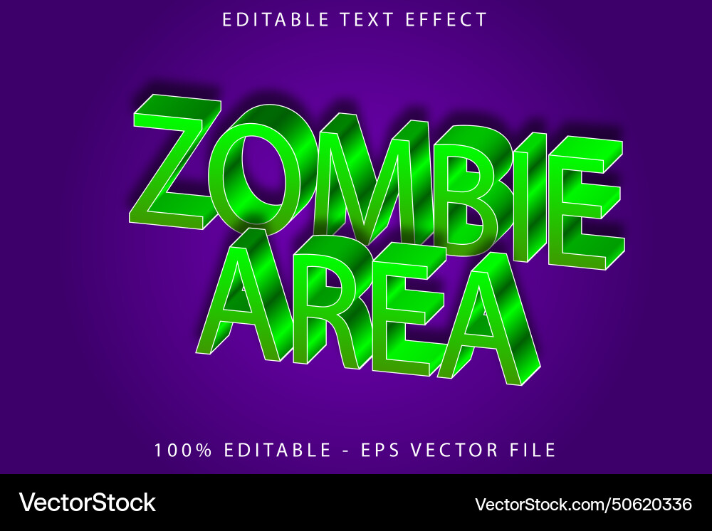 Zombie area editable text effect modern style Vector Image