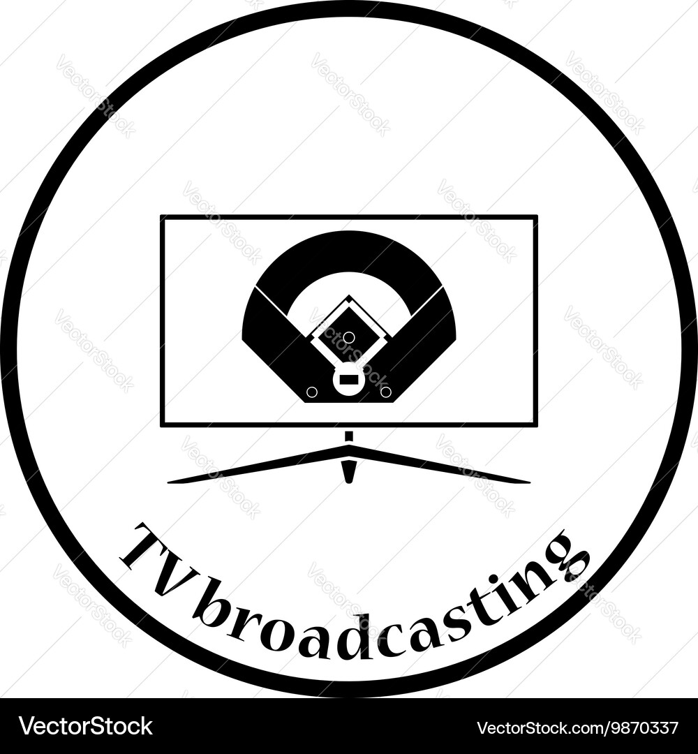 Baseball tv translation icon Royalty Free Vector Image