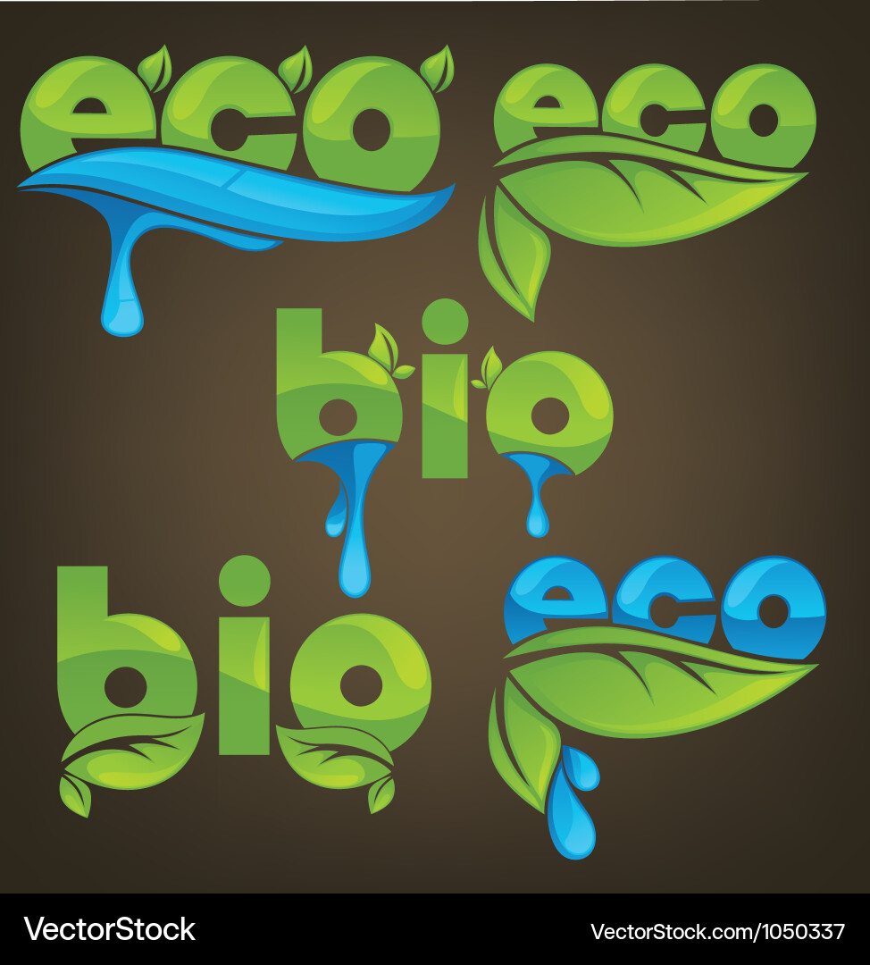 Eco and bio ecological letters Royalty Free Vector Image