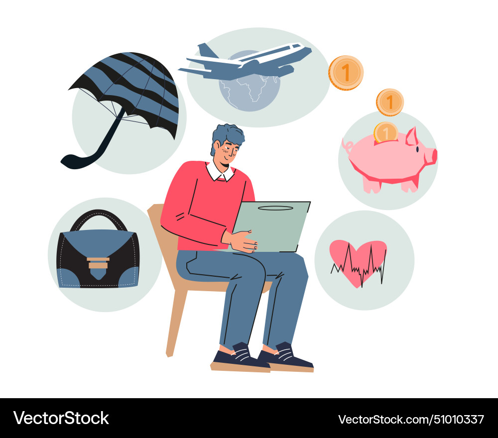 Employer provides employees with benefits support Vector Image