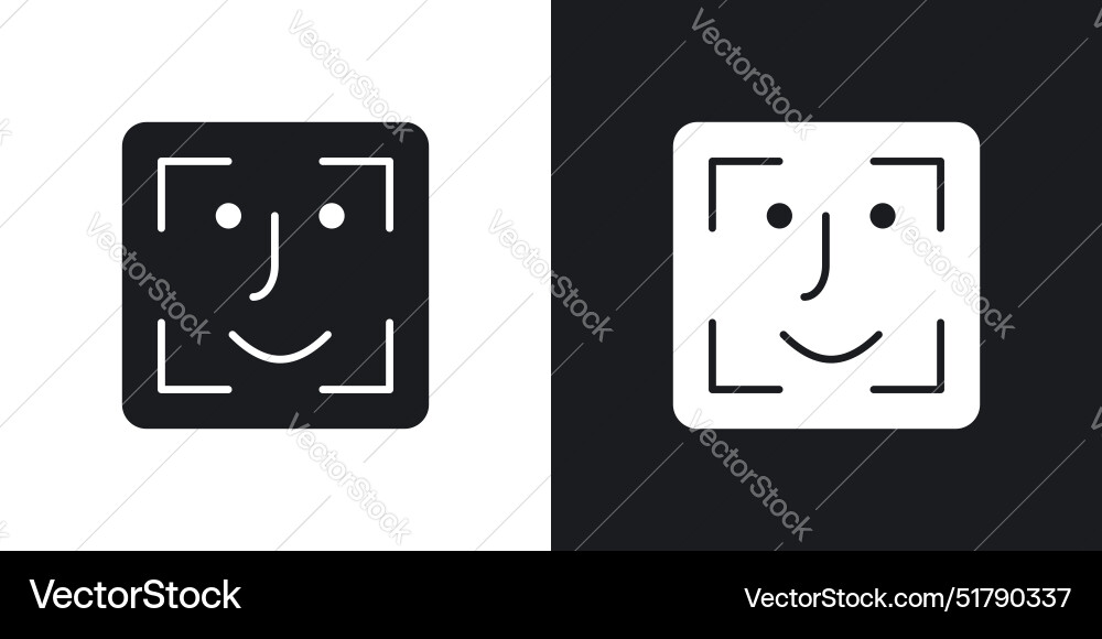 Face id icon Royalty Free Vector Image - VectorStock