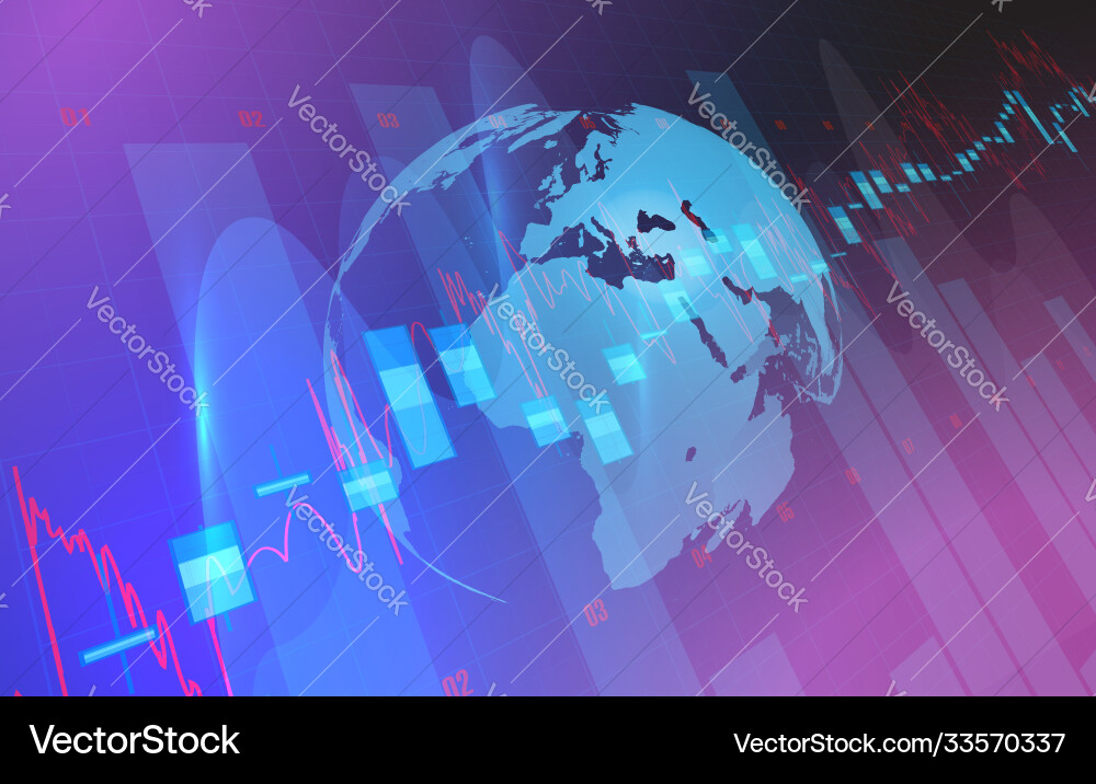 High detailed charts growing markets Royalty Free Vector