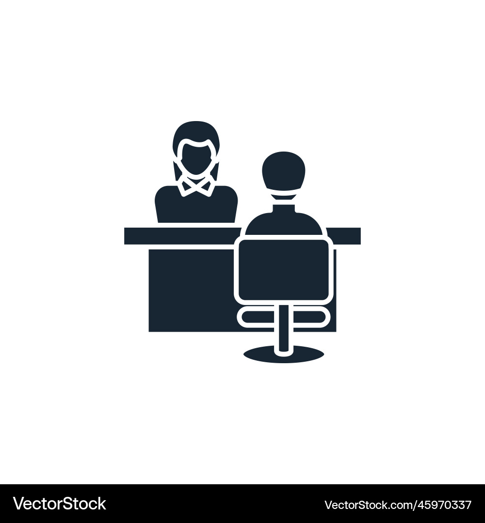 Job interview creative icon filled multicolored Vector Image