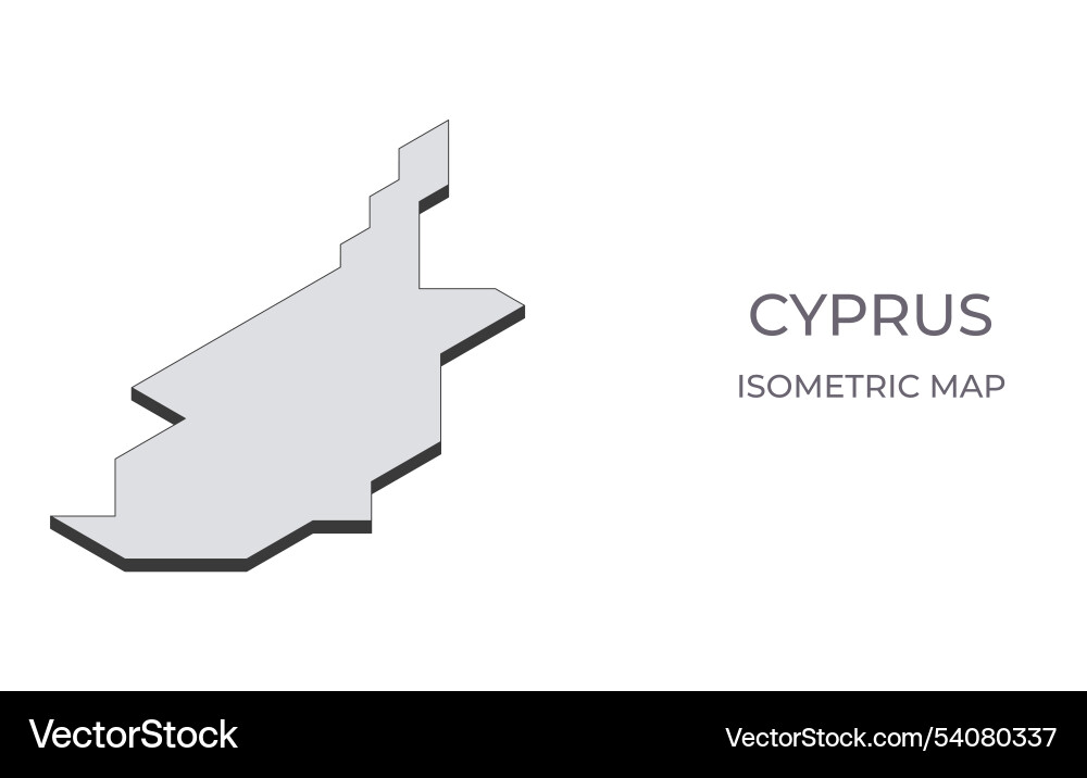Map of the cyprus in simple isometric form Vector Image