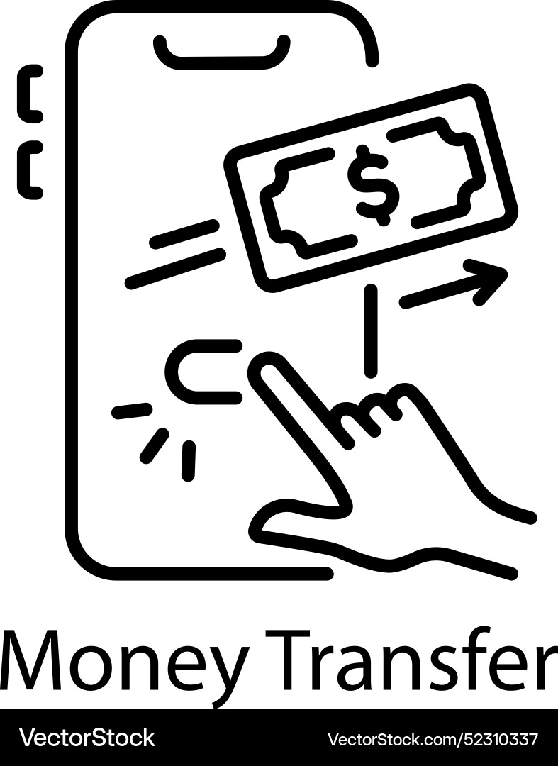 Money transfer Royalty Free Vector Image - VectorStock