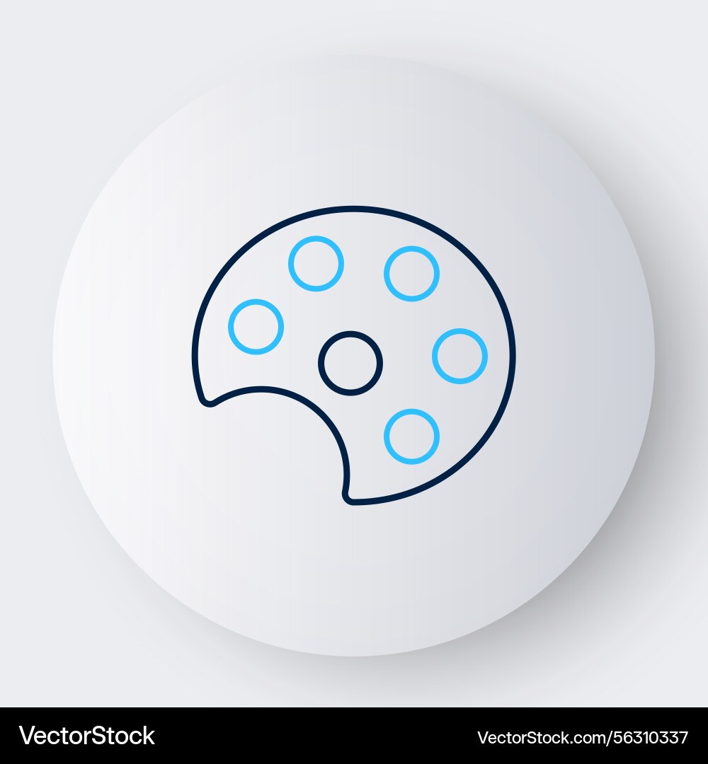 Palette Icon - Colorful Paint Outline Royalty Free Vector