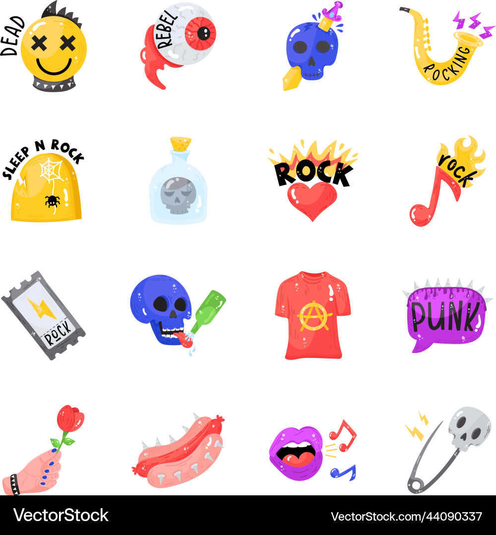 Scary flat icons pack Royalty Free Vector Image