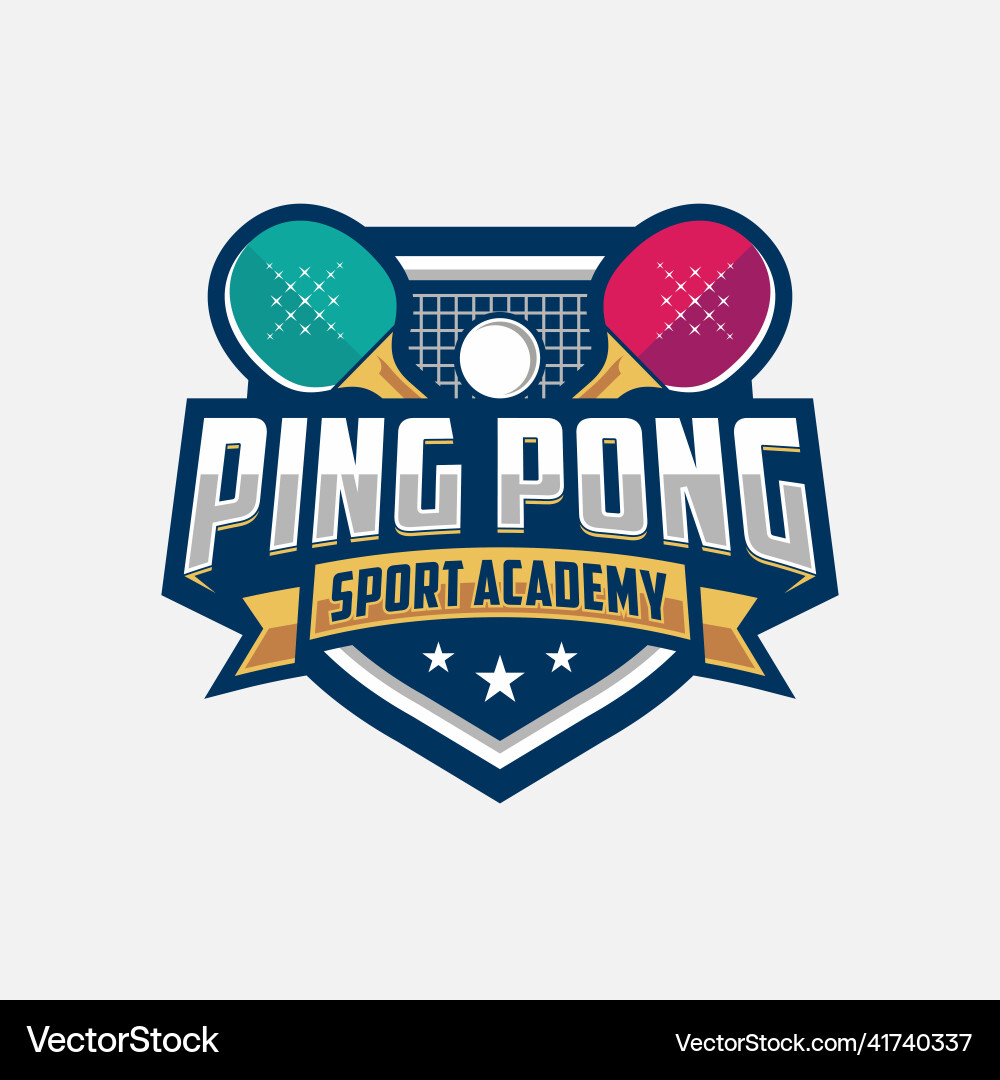 Table tennis badge emblem logo Royalty Free Vector Image