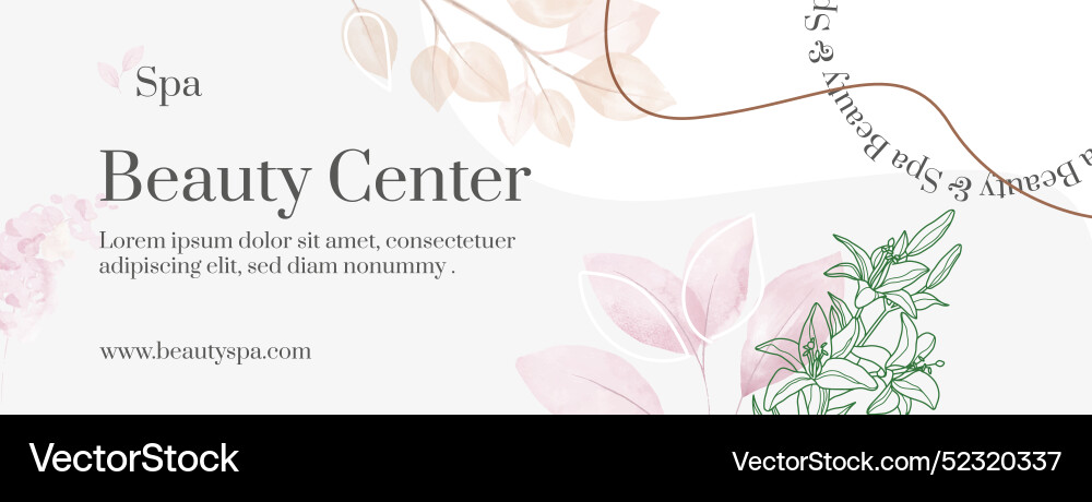 Watercolor spa facebook cover Royalty Free Vector Image