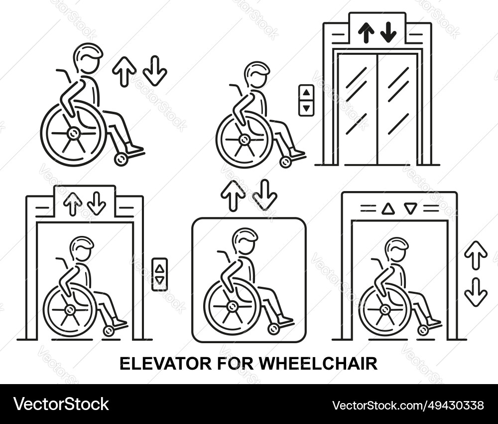 Accessible elevator disability person stair lift Vector Image