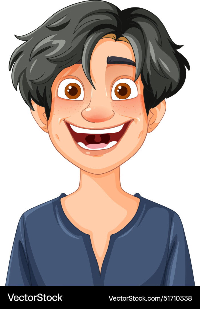 Animated character with a big joyful smile Vector Image