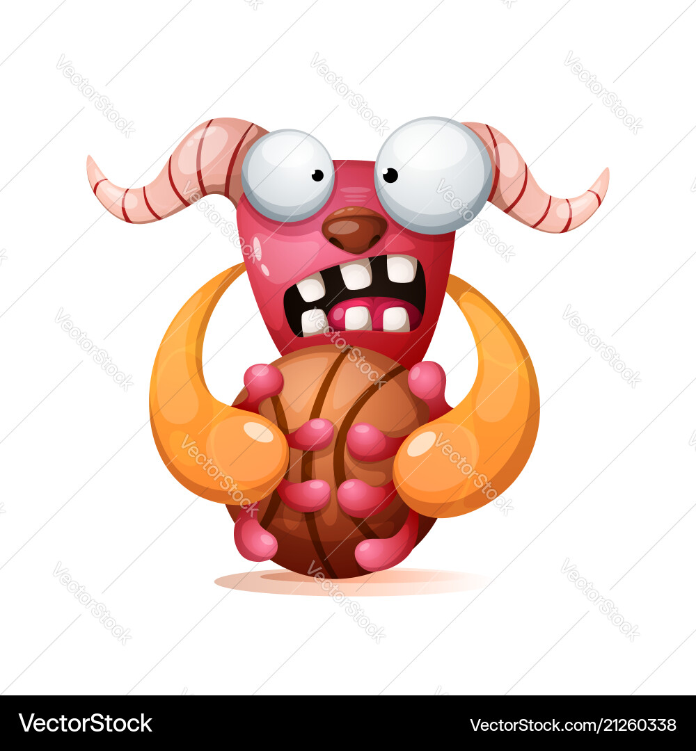Basketball Monster Cartoon Royalty Free Vector Image