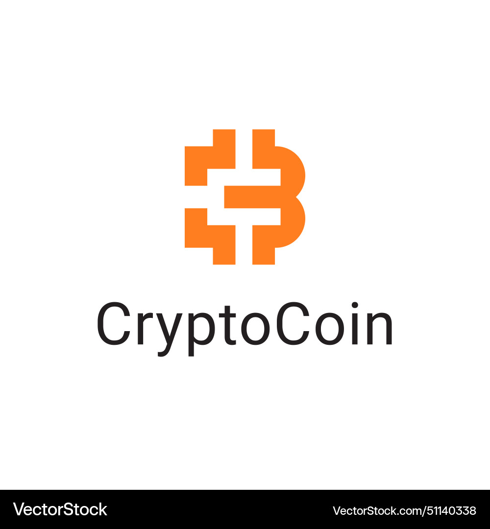 Bitcoin crypto currency coin token btc logo Vector Image