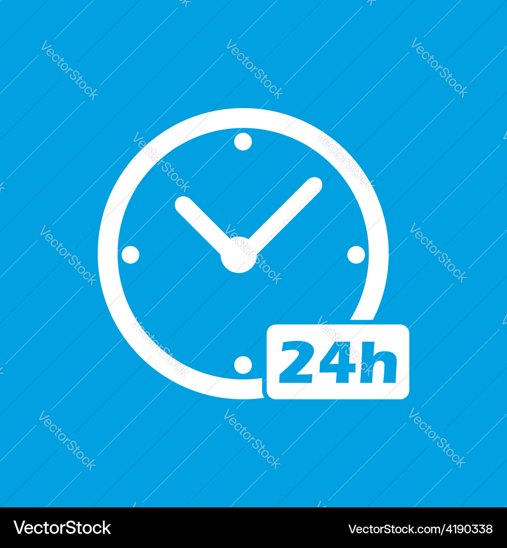 Clock white icon Royalty Free Vector Image - VectorStock