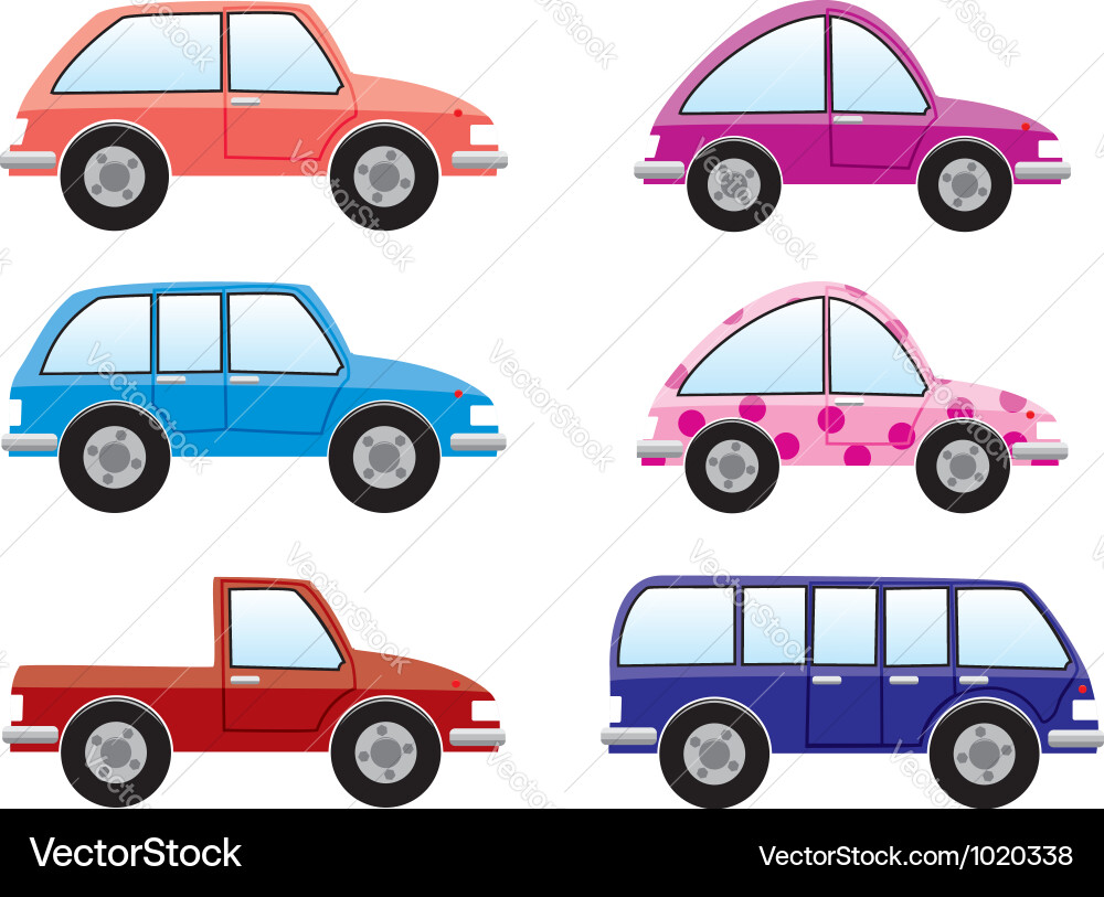 Colorful cars Royalty Free Vector Image - VectorStock