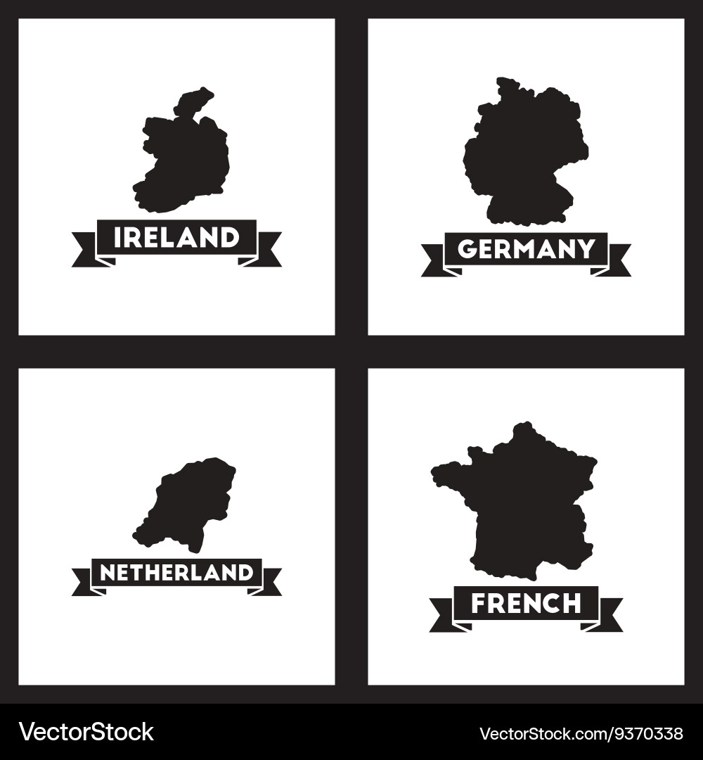 Concept flat icons black and white maps Royalty Free Vector