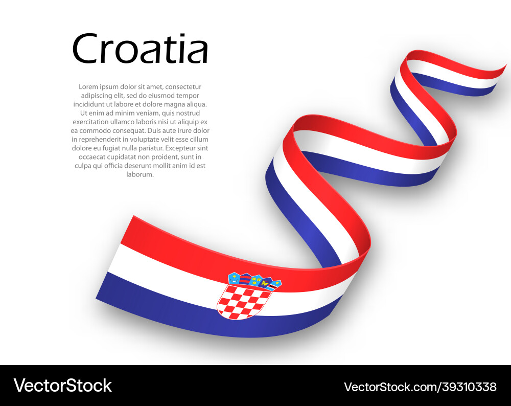 Croatia Flag Ribbon Banner Royalty Free Vector Image