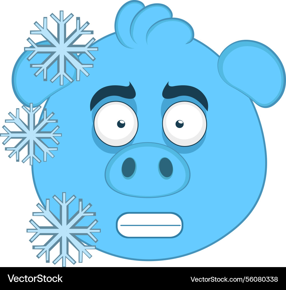 Emoji pig frozen Royalty Free Vector Image - VectorStock