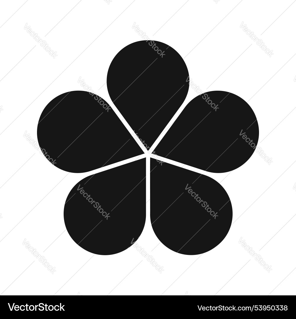 Flower diagrams with 5 petals pie chart divided Vector Image